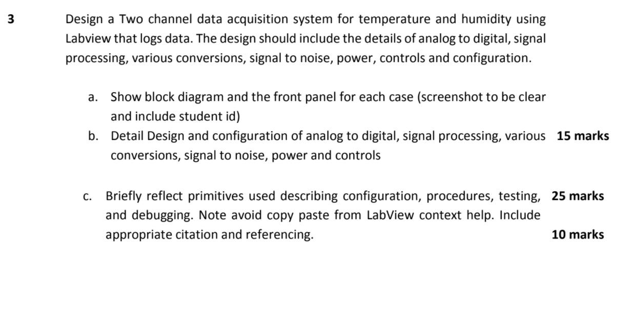 Design a Two channel data acquisition system | Chegg.com