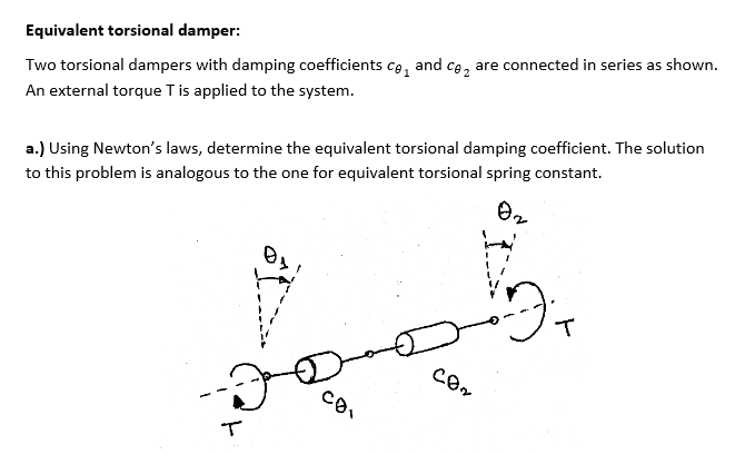 Solved Equivalent torsional damper: Two torsional dampers | Chegg.com