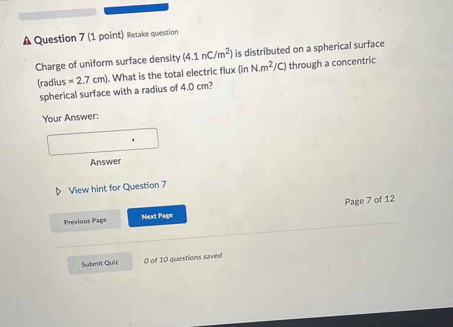 Solved A Question 7 (1 point) Retake question Charge of | Chegg.com