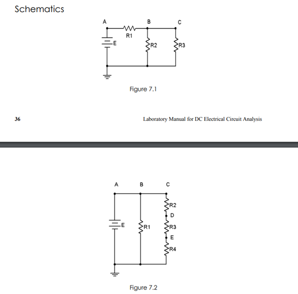 Solved Schematics Figure 7.1 36 Laboratory Manual for DC | Chegg.com