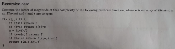 Solved Compute the (order of magnitude of the) complexity of | Chegg.com