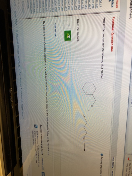 Solved Testbank, Question 064 Predict the product for the | Chegg.com Solved Testbank, Question 064 Predict the product for the | Chegg.com