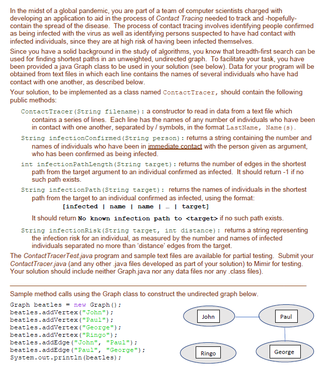 Java Program Assignment based on Algorithms. The | Chegg.com