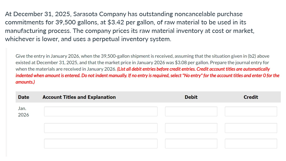 Solved Give the entry in January 2026, ﻿when the | Chegg.com