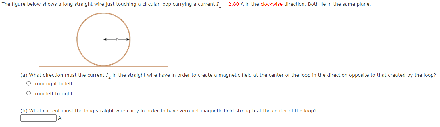 Solved he figure below shows a long straight wire just | Chegg.com