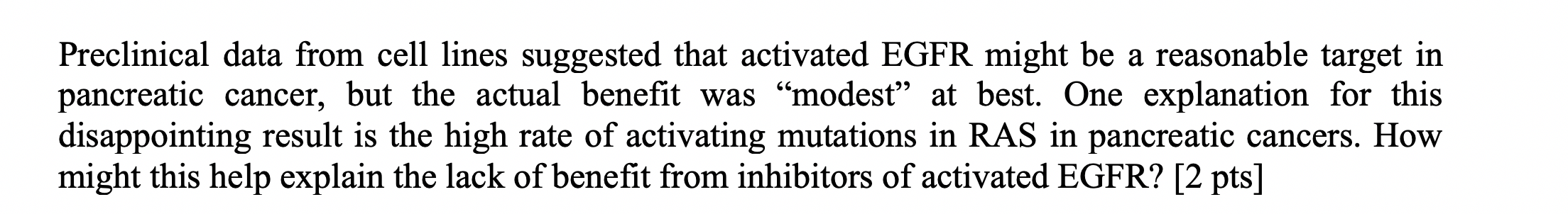 Solved Preclinical data from cell lines suggested that | Chegg.com