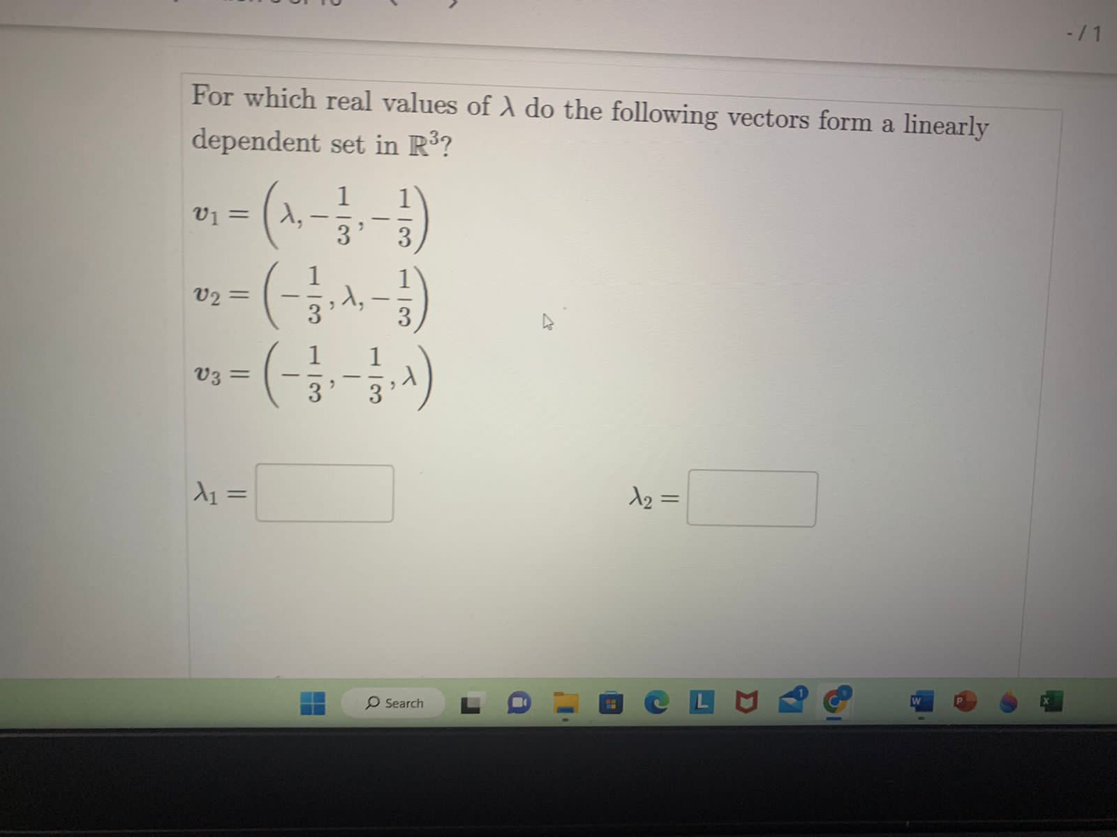 Solved For which real values of λ do the following vectors | Chegg.com