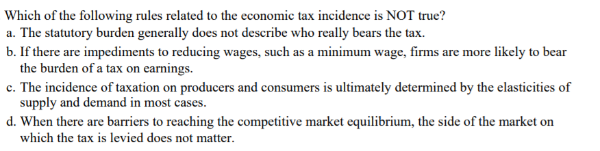 Solved Which of the following rules related to the economic | Chegg.com