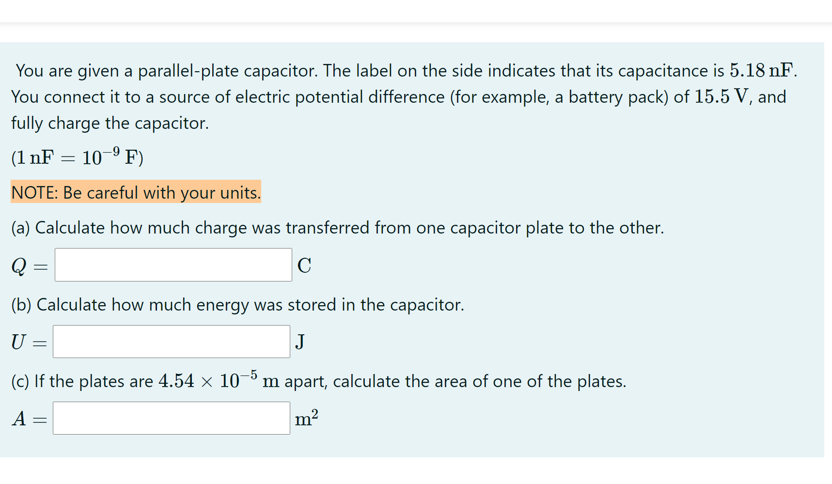 Solved You are given a parallel-plate capacitor. The label | Chegg.com