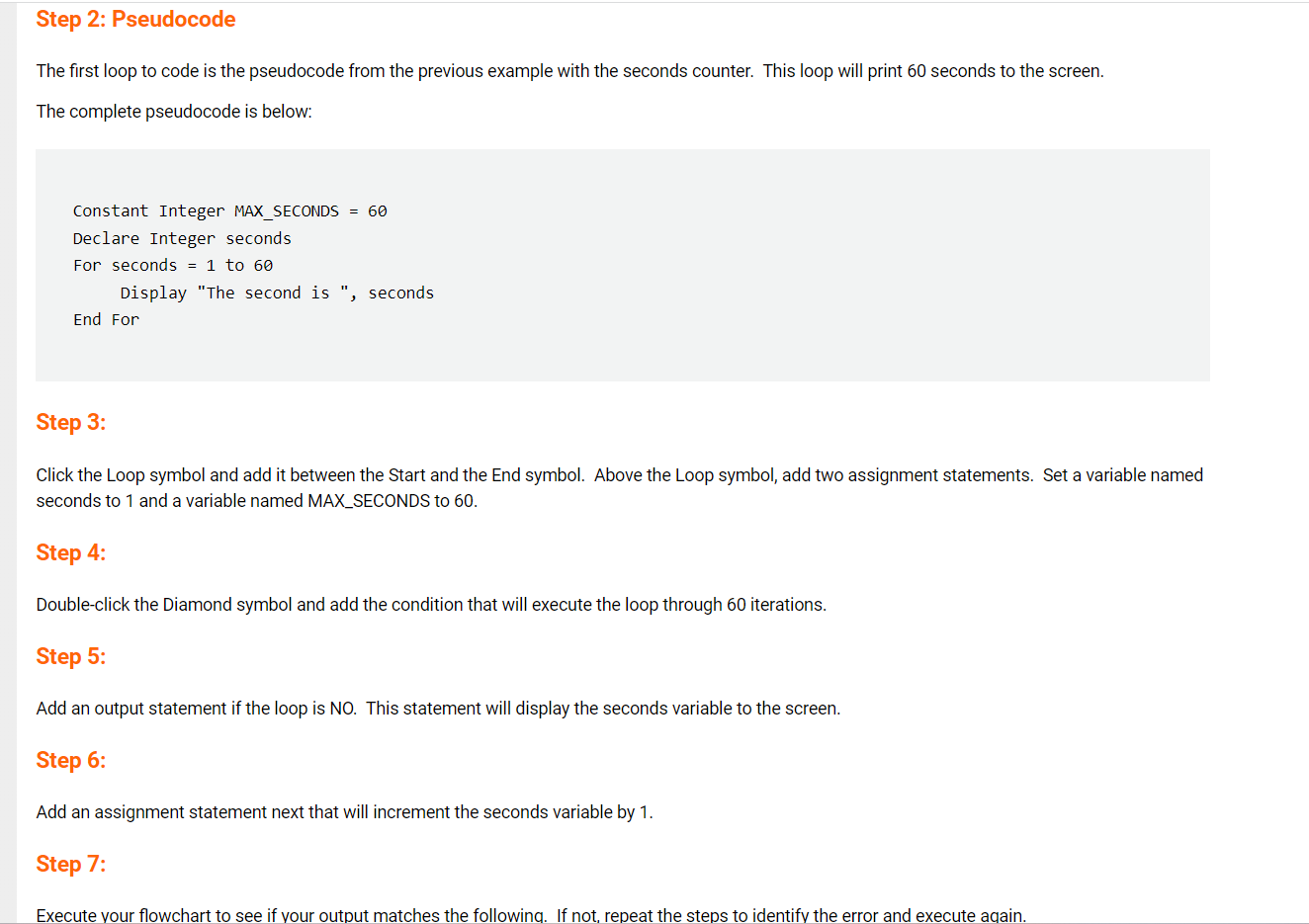 Solved The first loop to code is the pseudocode from the | Chegg.com