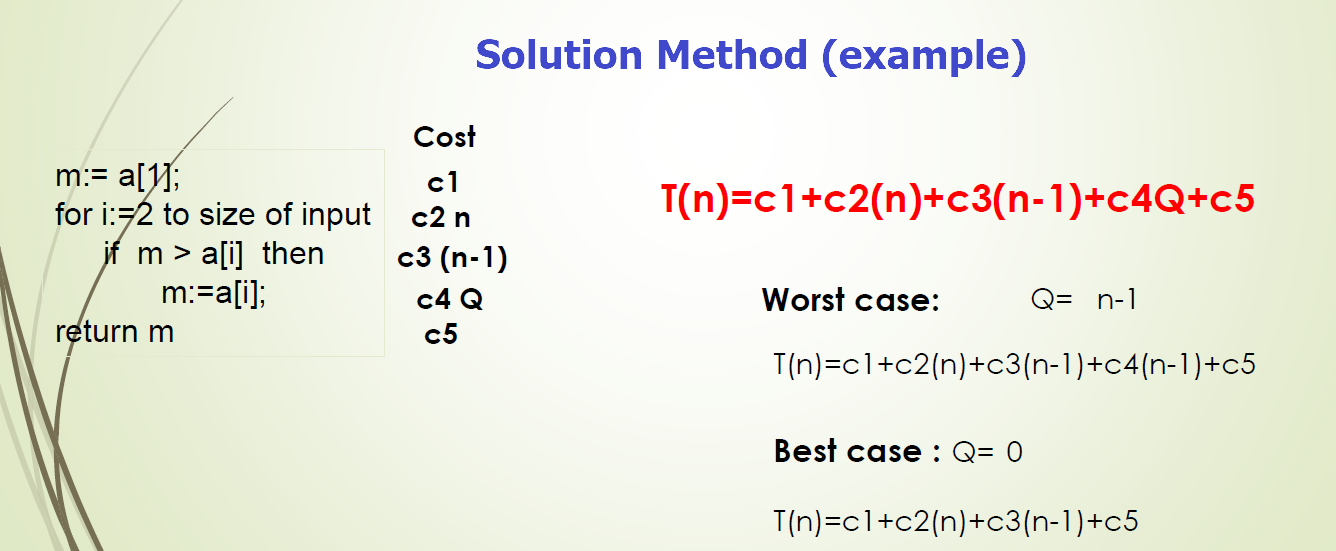 Solved Analysis of Algorithm Without use big O 1- Find | Chegg.com