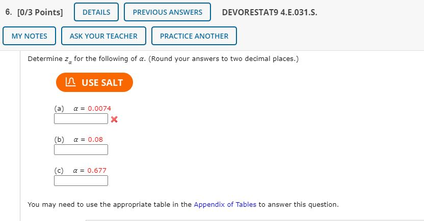 Solved 6. [0/3 Points] DETAILS PREVIOUS ANSWERS DEVORESTAT9 | Chegg.com