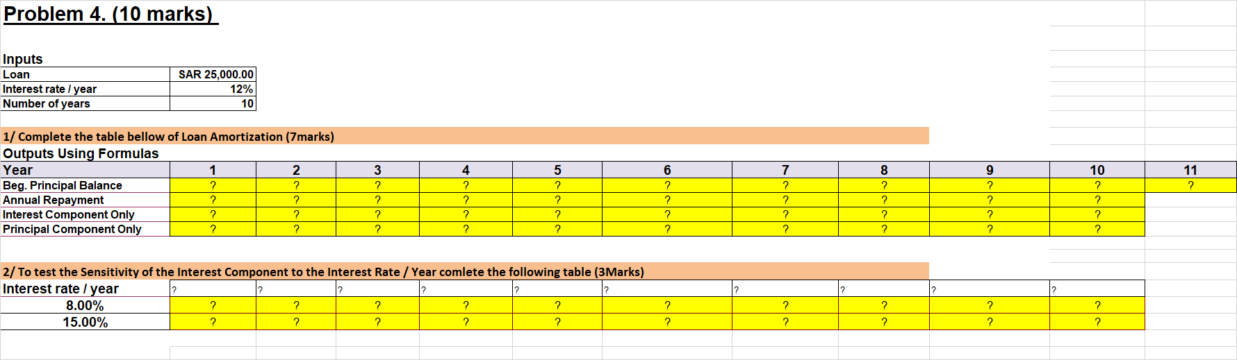Solved Problem 4. (10 marks) 1/ Complete the table bellow of | Chegg.com Solved Problem 4. (10 marks) 1/ Complete the table bellow of | Chegg.com