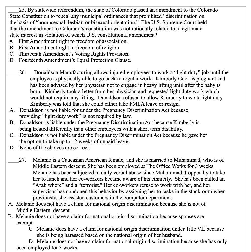 Solved 25. By statewide referendum, the state of Colorado | Chegg.com