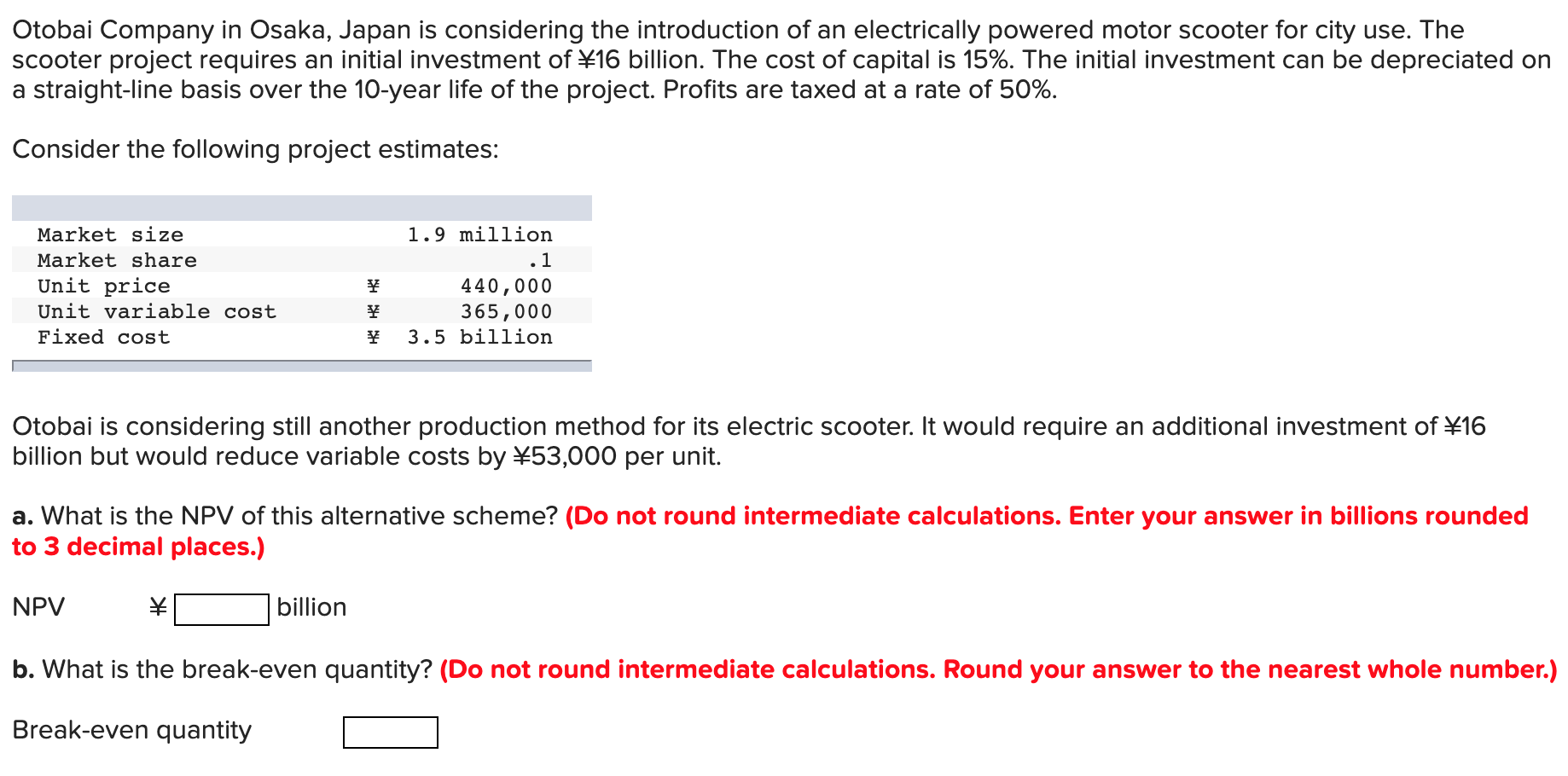 Otobai Company in Osaka, Japan is considering the | Chegg.com