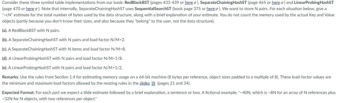 Consider these three symbol table implementations | Chegg.com