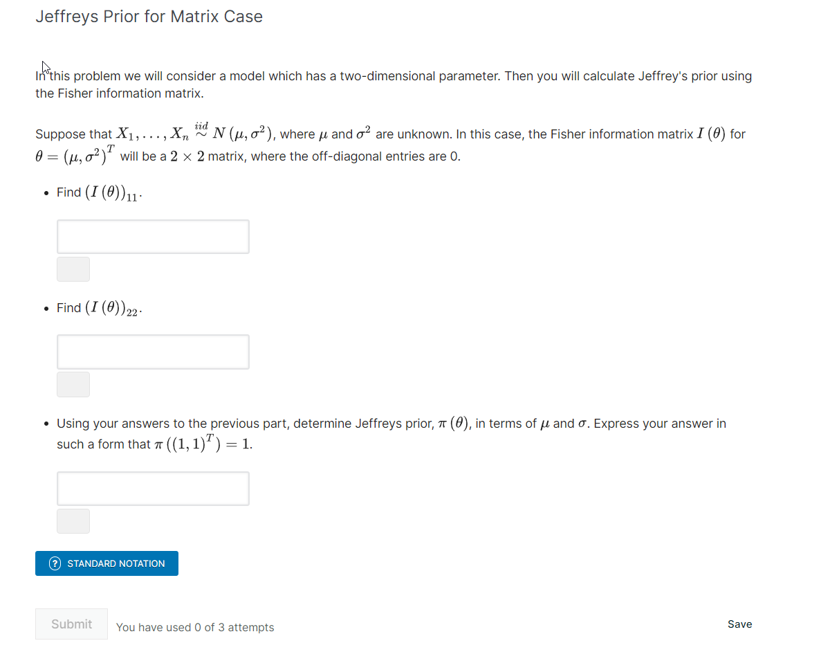 Solved Jeffreys Prior for Matrix Case In this problem we | Chegg.com