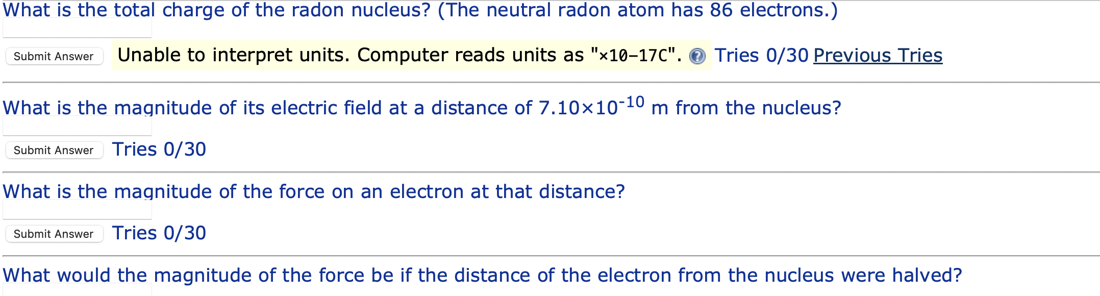 What is the total charge of the radon nucleus? (The | Chegg.com