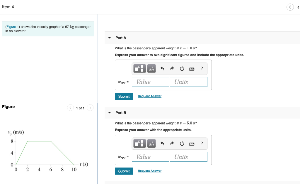 Solved Item 4 (Figure 1) shows the velocity graph of a 67 kg | Chegg.com