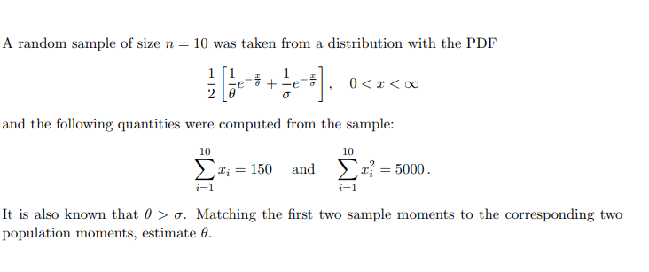 Solved A random sample of size n=10 was taken from a | Chegg.com