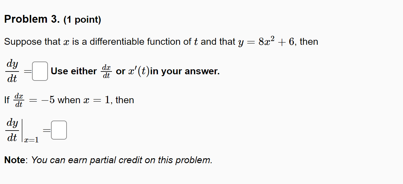Solved Suppose that x is a differentiable function of t and | Chegg.com