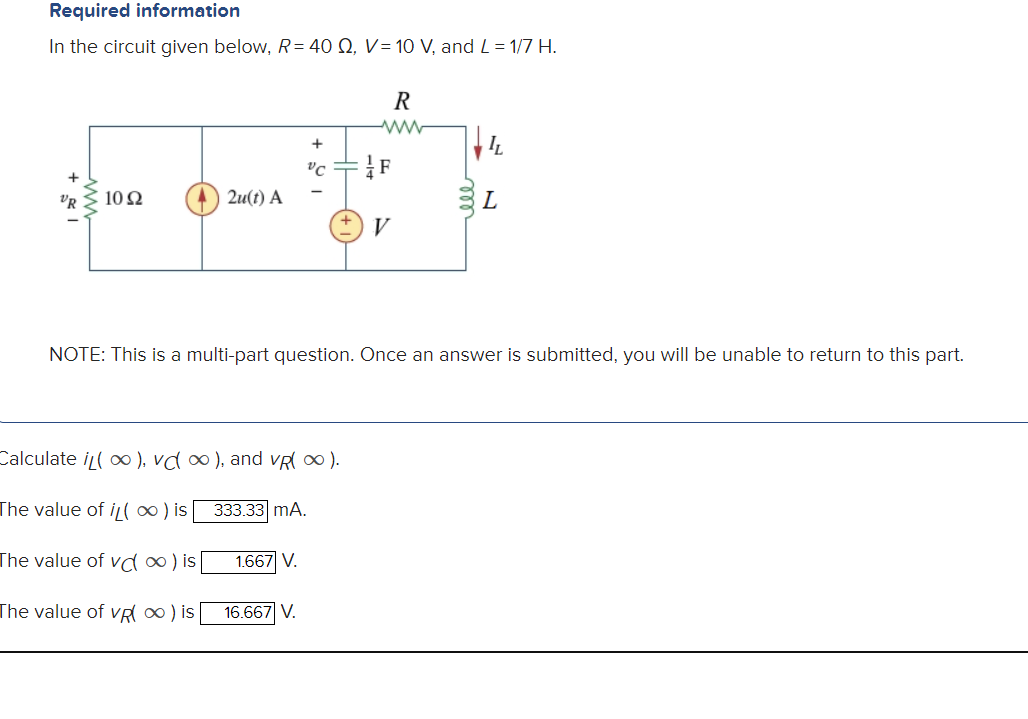 Solved Required informationIn the circuit given below, | Chegg.com