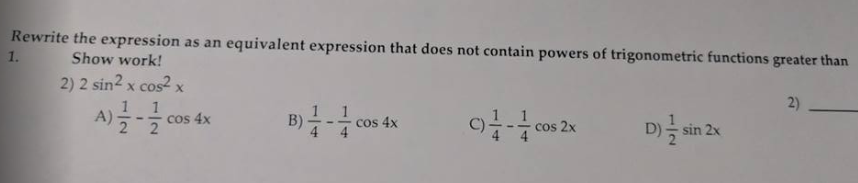 Solved Rewrite the expression as an equivalent express 1. | Chegg.com