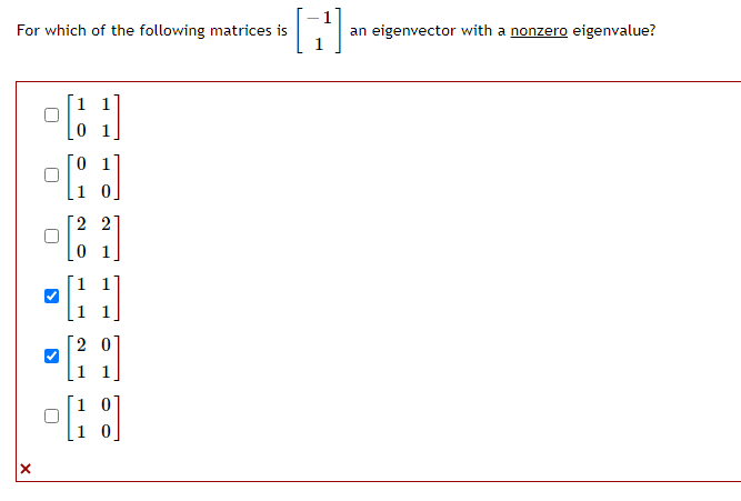 Solved For which of the following matrices is opa 2 0 1 [HH] | Chegg.com