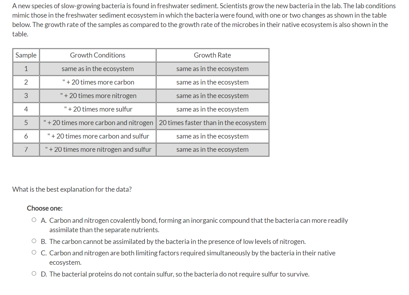 Solved A new species of slow-growing bacteria is found in | Chegg.com