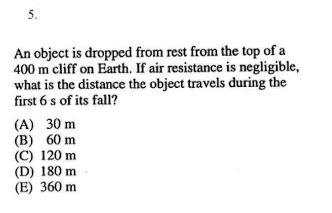 Solved 5. An object is dropped from rest from the top of a | Chegg.com