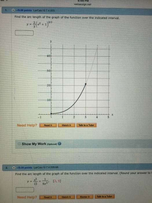 Solved Find the arc length of the graph of the function over | Chegg.com