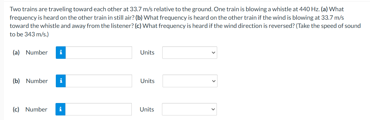 Solved Two trains are traveling toward each other at | Chegg.com