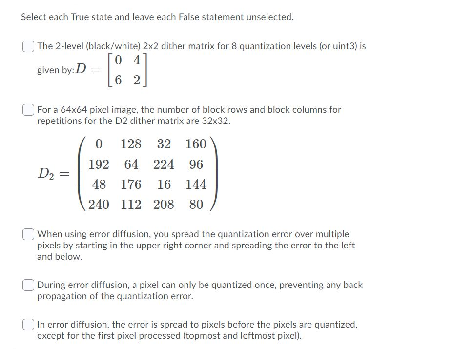 Select each True state and leave each False statement | Chegg.com