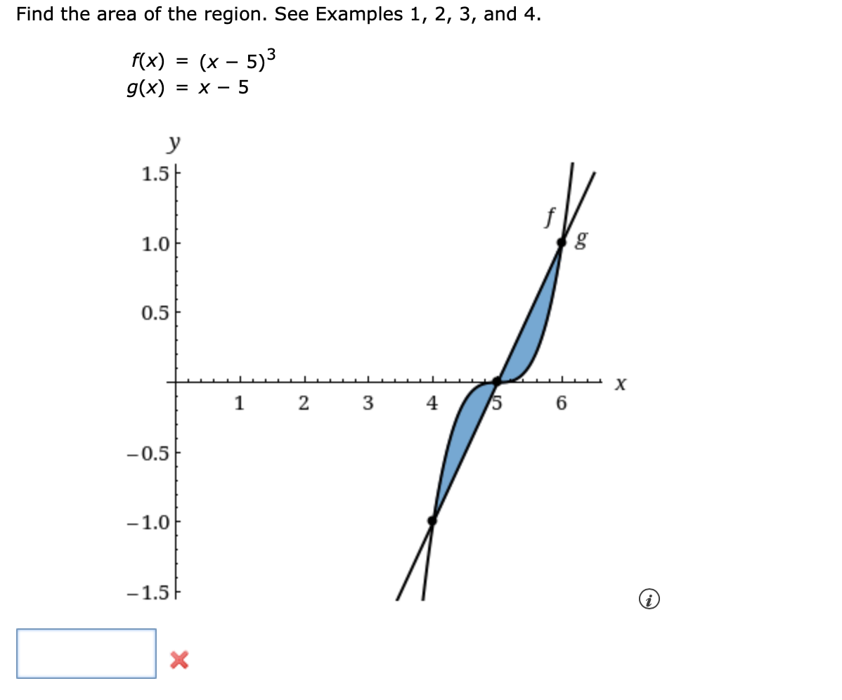 Solved Find the area of the region. See Examples 1,2,3, and | Chegg.com