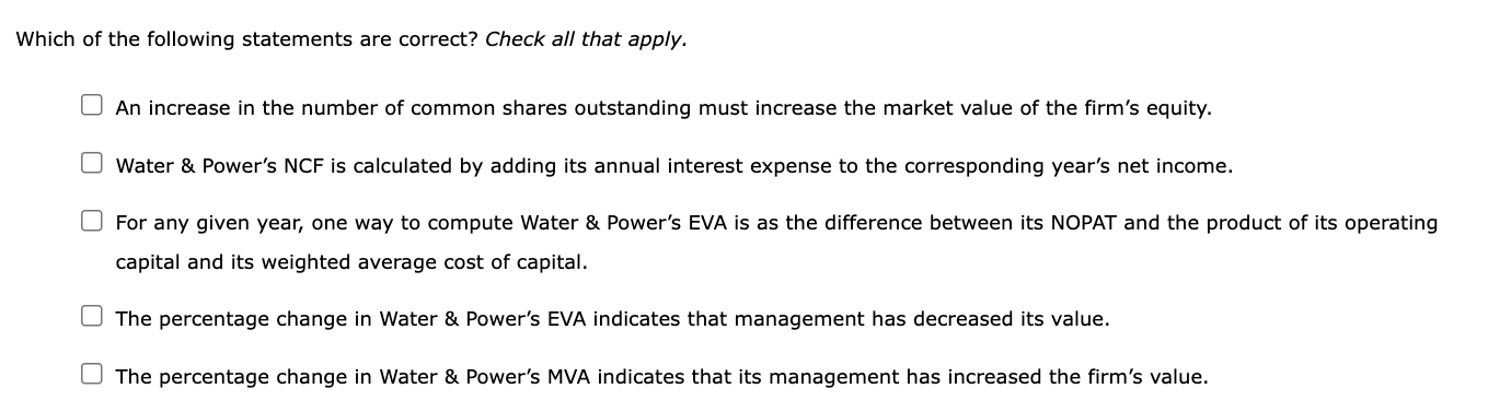 Solved Which of the following statements are correct? Check | Chegg.com