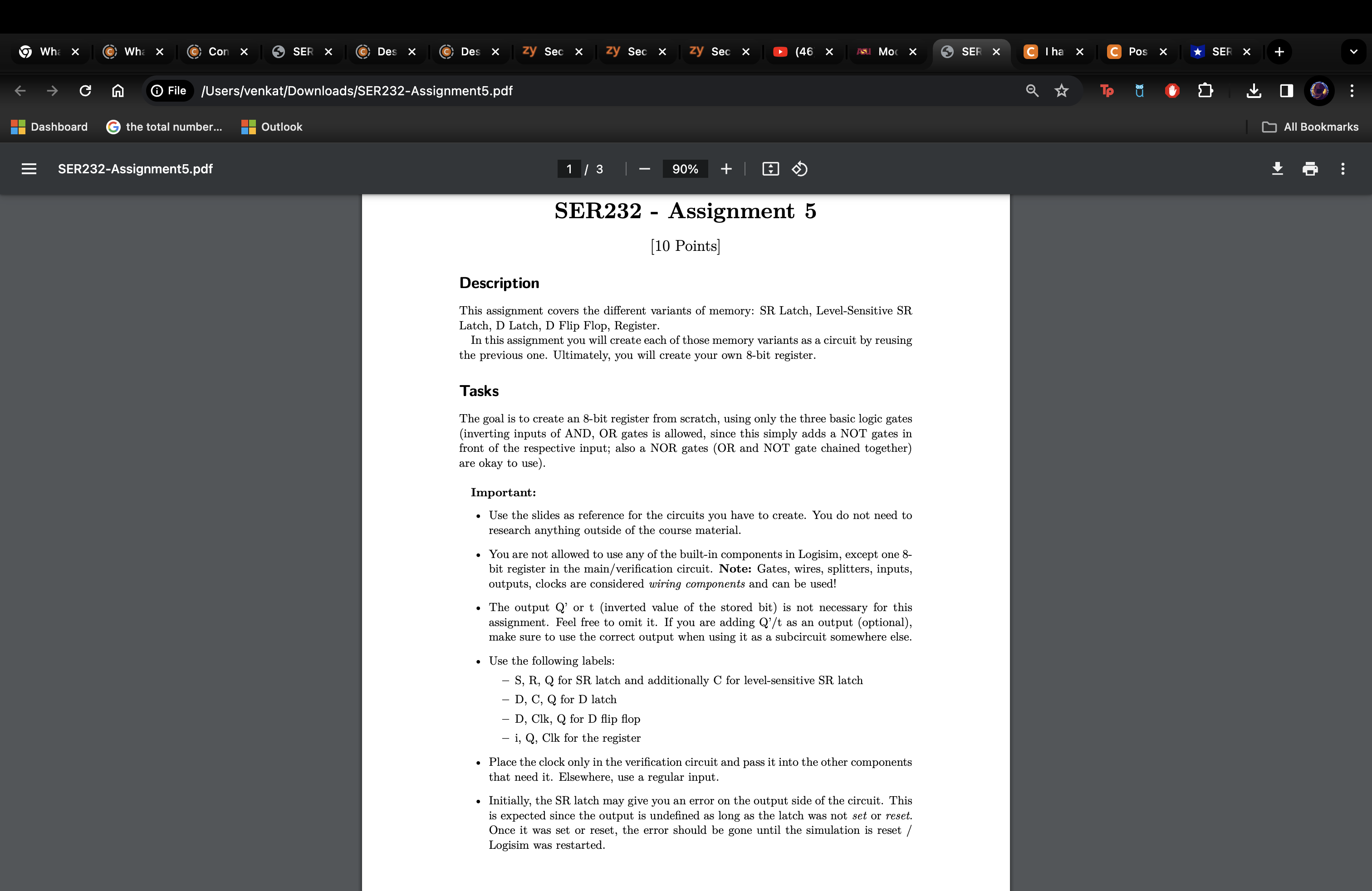 Solved This Assignment needs to be done in Logism Evolution. | Chegg.com