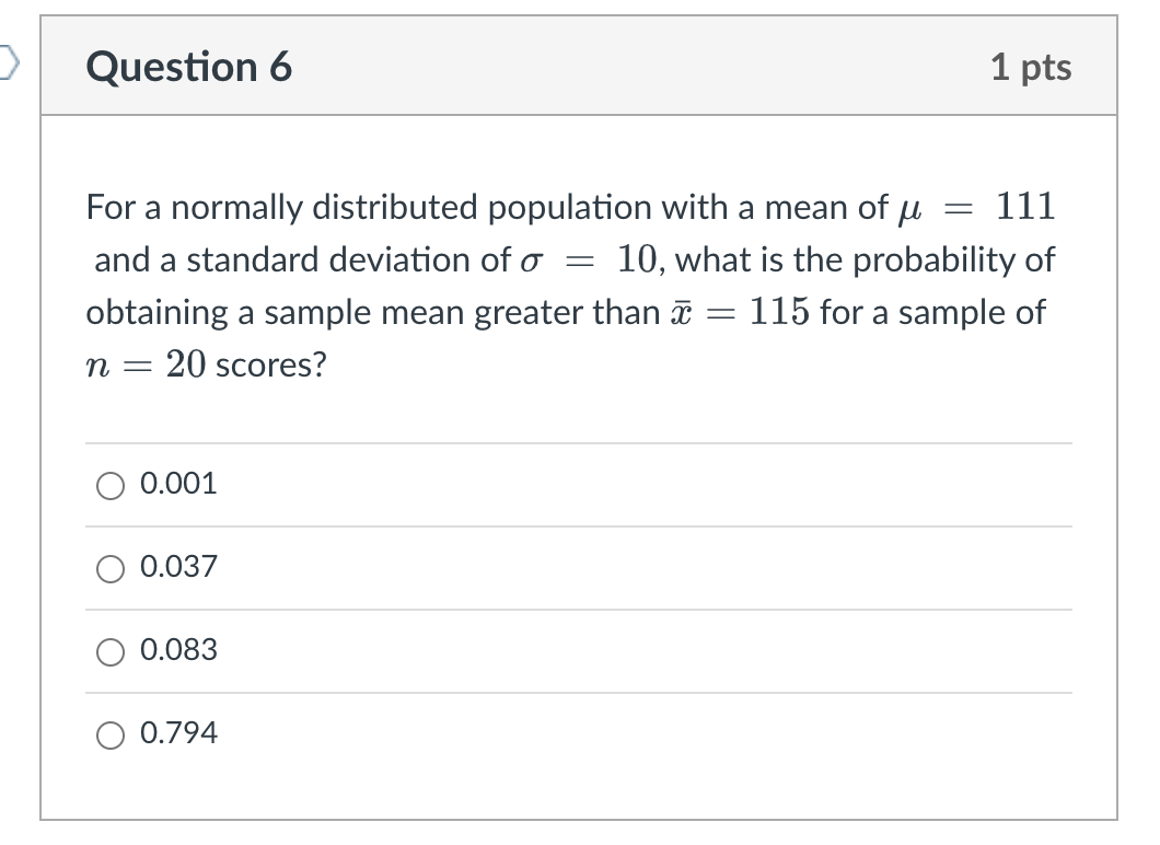 Solved For a normally distributed population with a mean of | Chegg.com