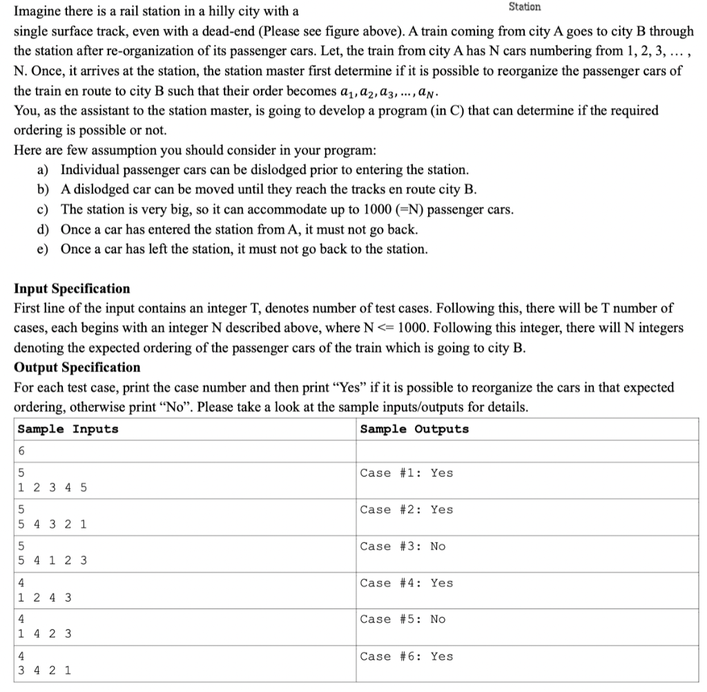 Station Imagine there is a rail station in a hilly | Chegg.com