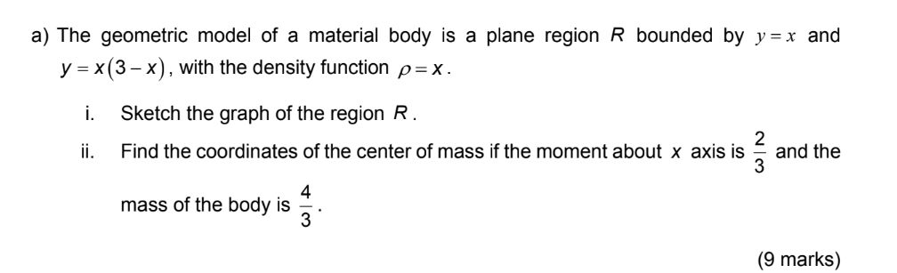 Solved a) The geometric model of a material body is a plane | Chegg.com
