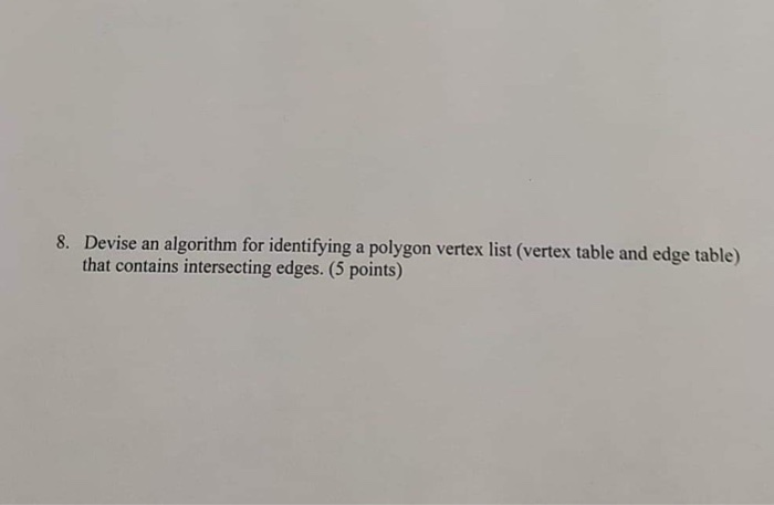 8. Devise an algorithm for identifying a polygon | Chegg.com