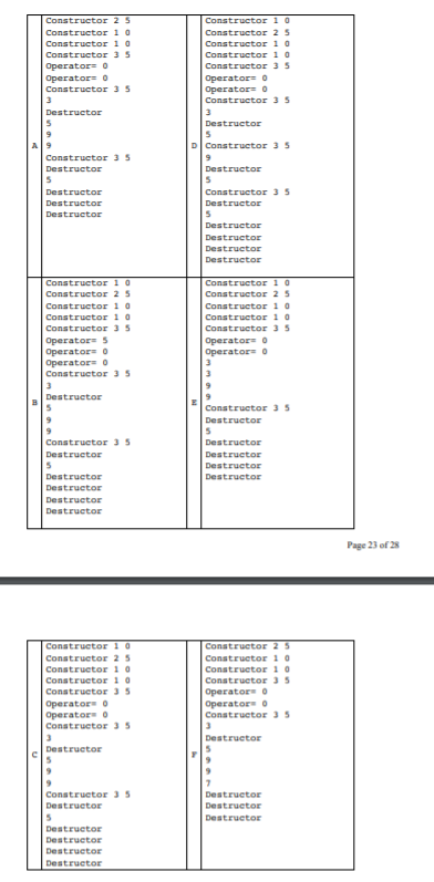 Solved Question 13. (8 marks). Constructors and Destructor | Chegg.com