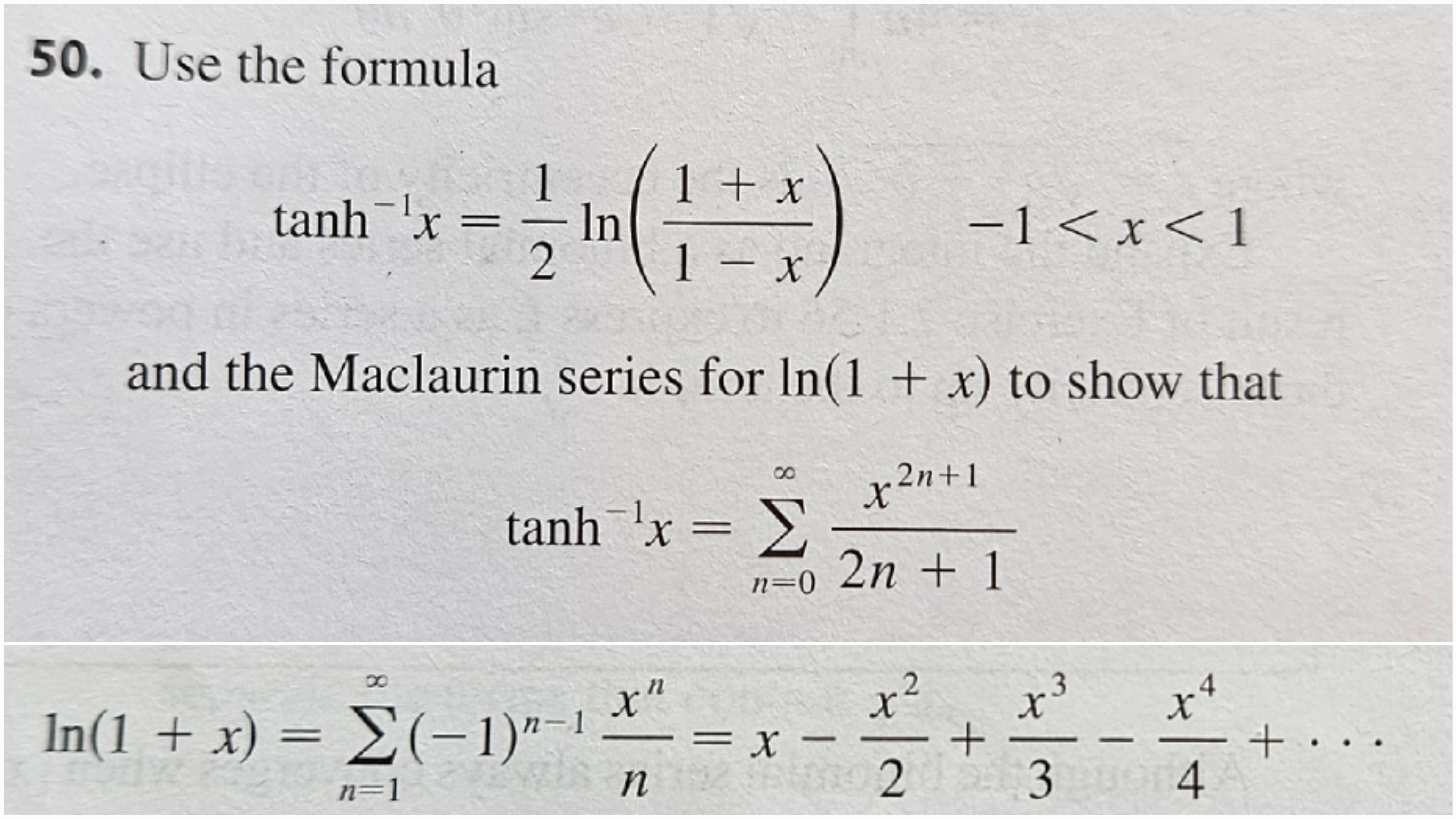 Solved Use the formulatanh-1x=12ln(1+x1-x),-1 | Chegg.com