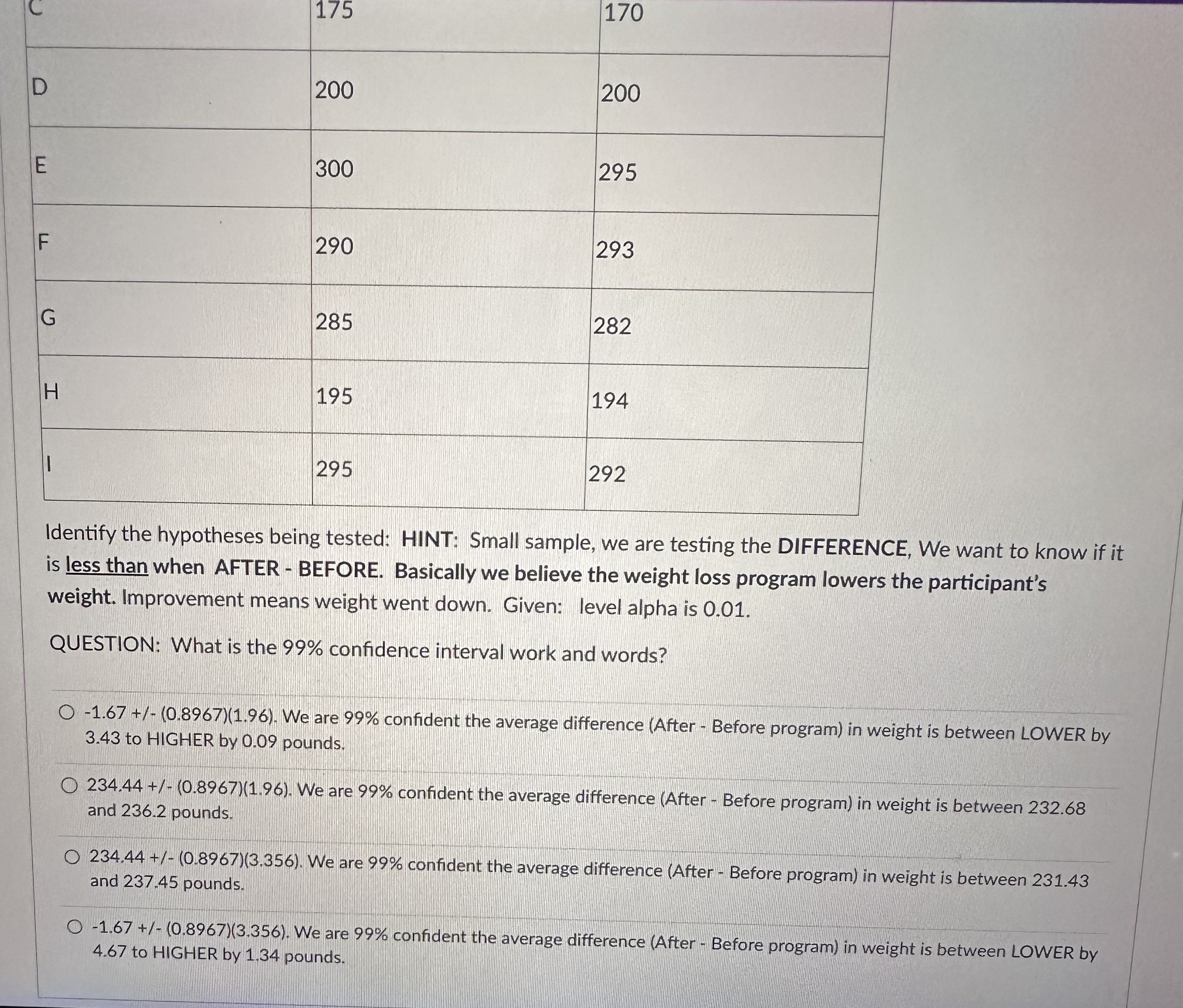Solved WEIGHT LOSS EXAMPLE Being overweight may have many | Chegg.com