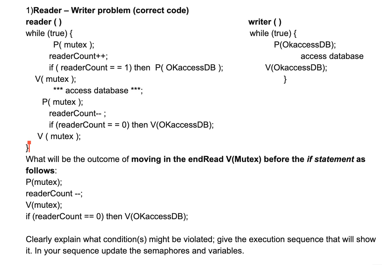 Question 1 Producer – Consumer problem What will be | Chegg.com