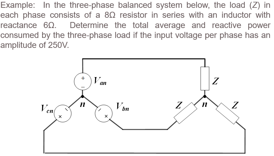 Solved Example: In the three-phase balanced system below, | Chegg.com