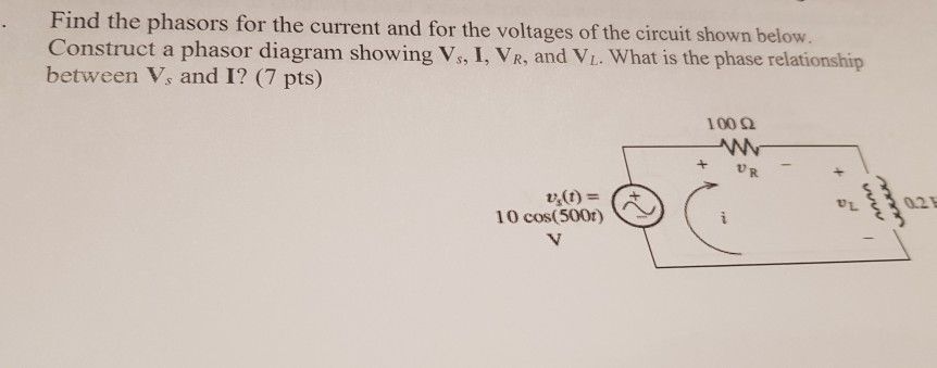 Solved Find the phasors for the current and for the voltages | Chegg.com
