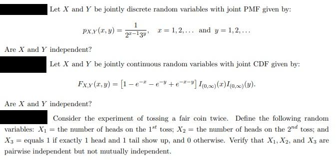 Solved Let X and Y be jointly discrete random variables with | Chegg.com