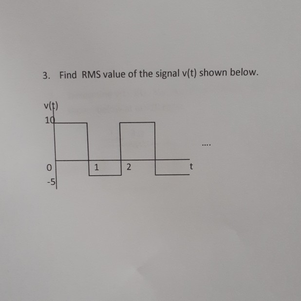 Solved 3. Find RMS value of the signal v(t) shown below. | Chegg.com