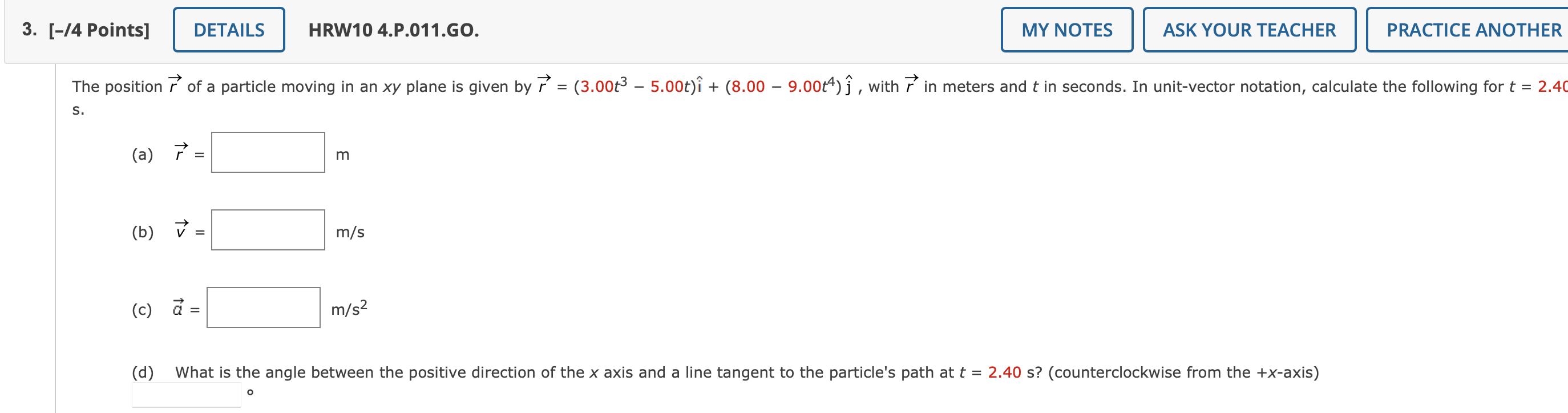 Solved 3. [-/4 Points] DETAILS HRW10 4.P.011.GO. MY NOTES | Chegg.com