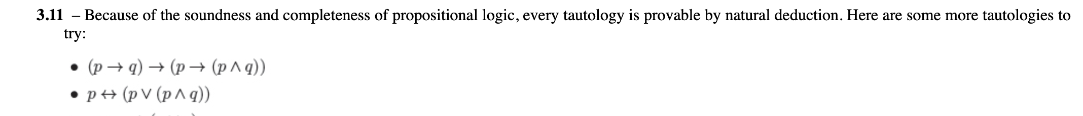 Solved 3.11 - Because of the soundness and completeness of | Chegg.com